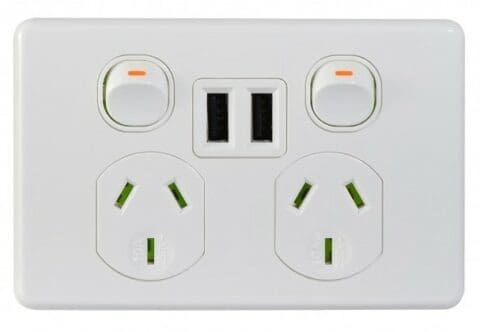 Double Power Point with USB Charger Installation Brisbane